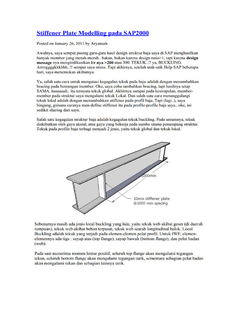 Stiffner Plate Modeling | PDF