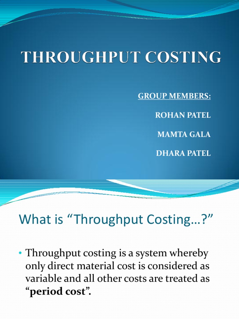 Throughput Costing | PDF