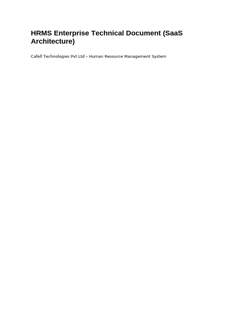 HRMS SaaS Architecture Overview | PDF
