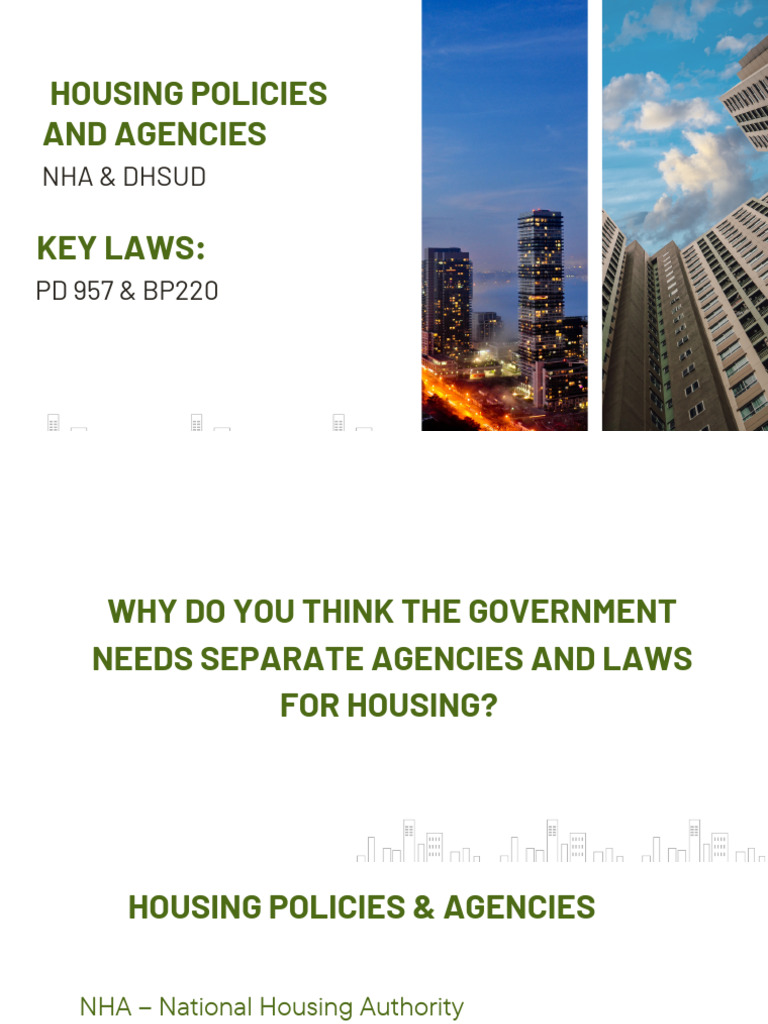 Housing Policies and Agencies | PDF | Condominium | Housing