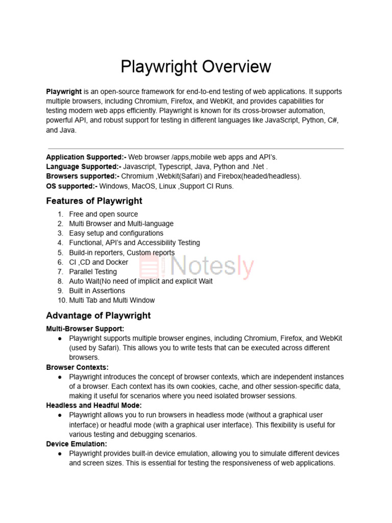 Playwright: End-to-End Testing Guide | PDF | Safari (Web Browser ...