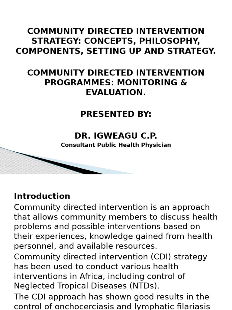 Community Directed Intervention Strategy | PDF | Mosquito Net | Health Care