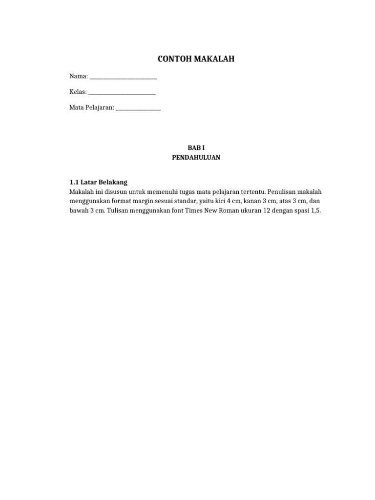Template Makalah Standar | PDF