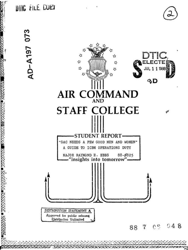 SAC Guide To ICBM Operations Crew Duty - 1988 | PDF | Strategic Air ...