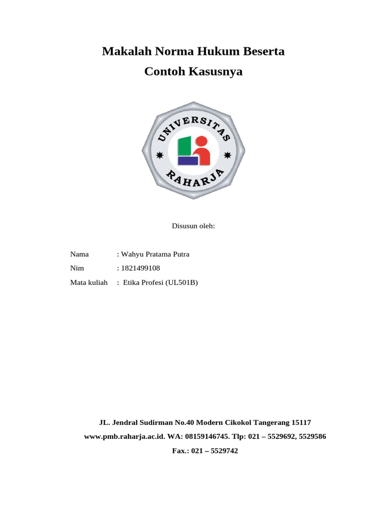 Pengertian dan Contoh Norma Hukum | PDF