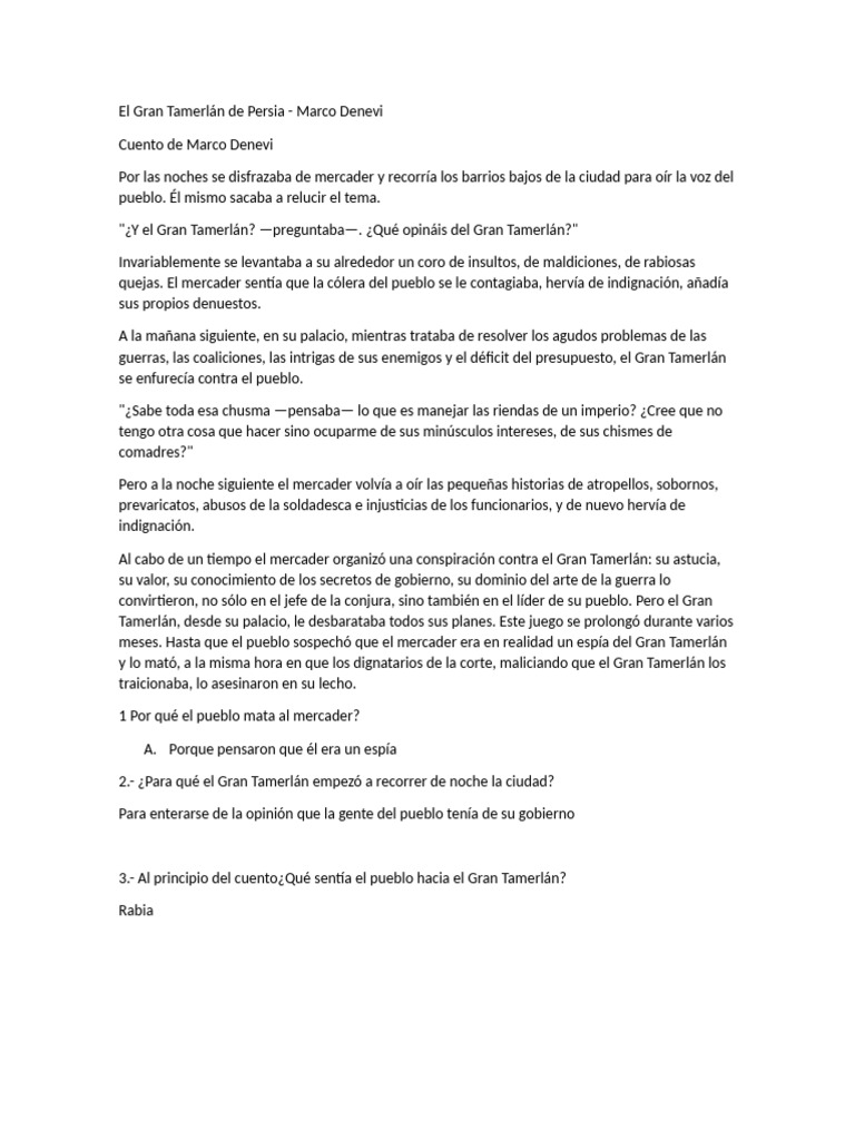 La Conspiración contra Tamerlán | PDF