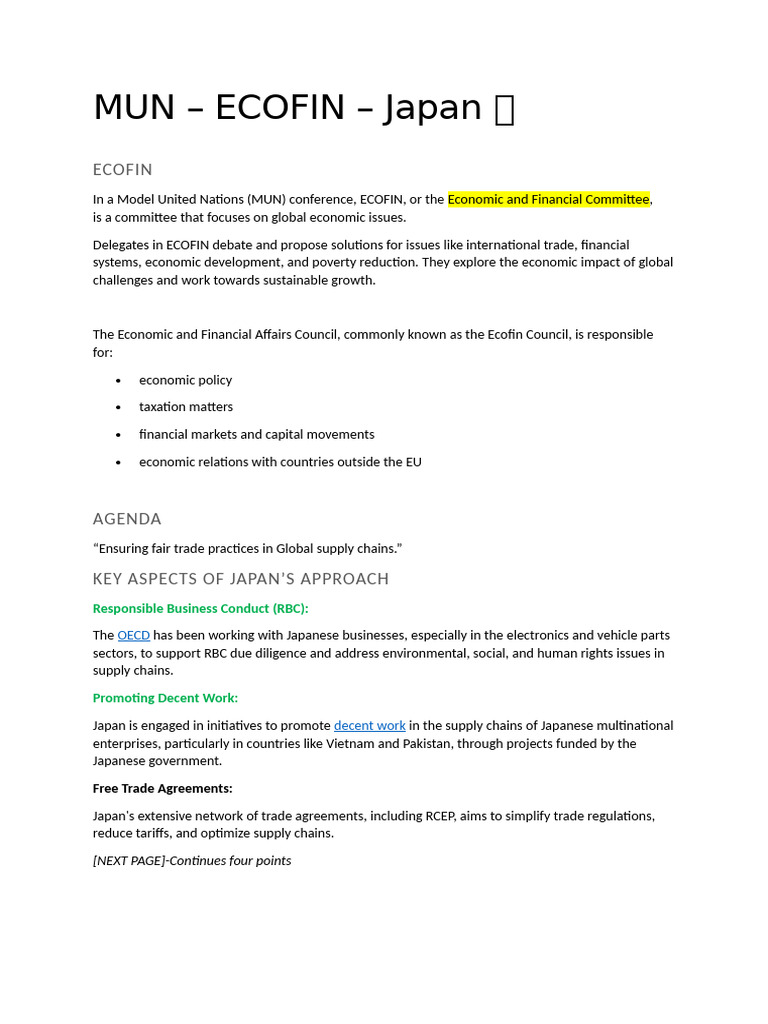 Vvp Mun 25 Ecofin Japan | PDF | Fair Trade | Supply Chain