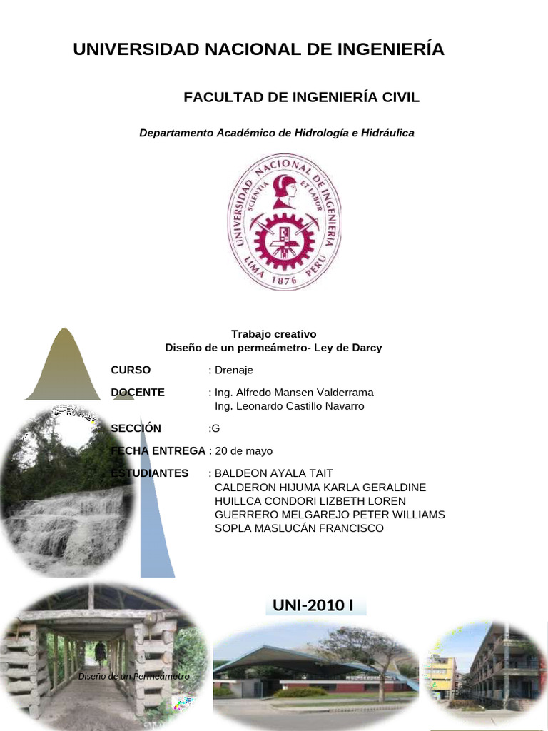 Diseño de Permeámetro y Ley de Darcy | PDF | Agua | Ingeniería Química