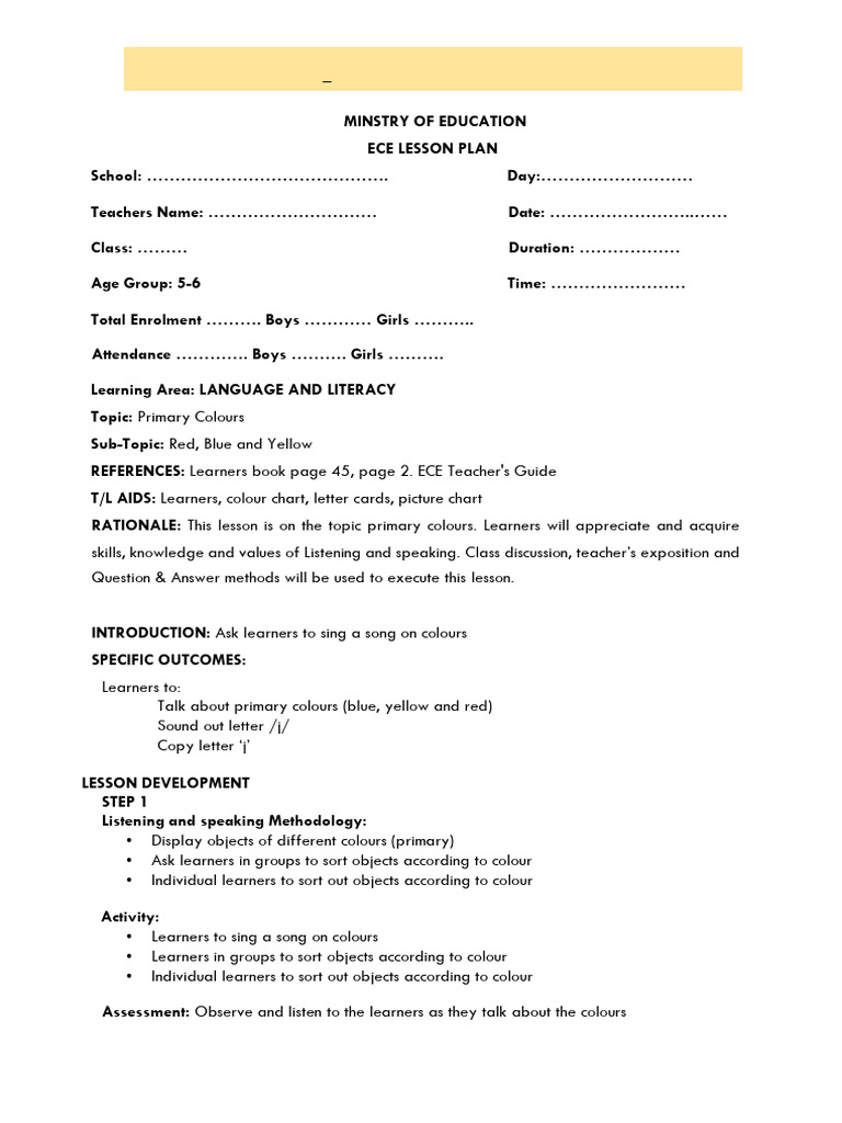 2025 REVISED ECE LITERCY 5-6 LESSON PLAN By Mr Banda 0966855707 | PDF ...