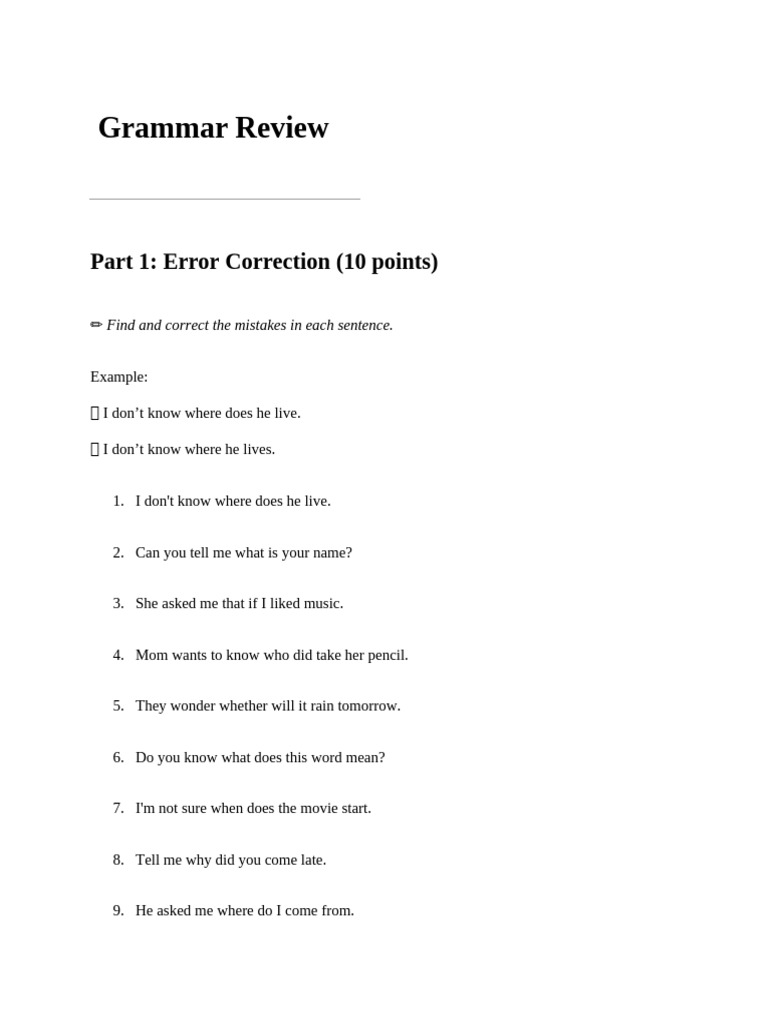 Indirect Questions 1110 Exercises | PDF