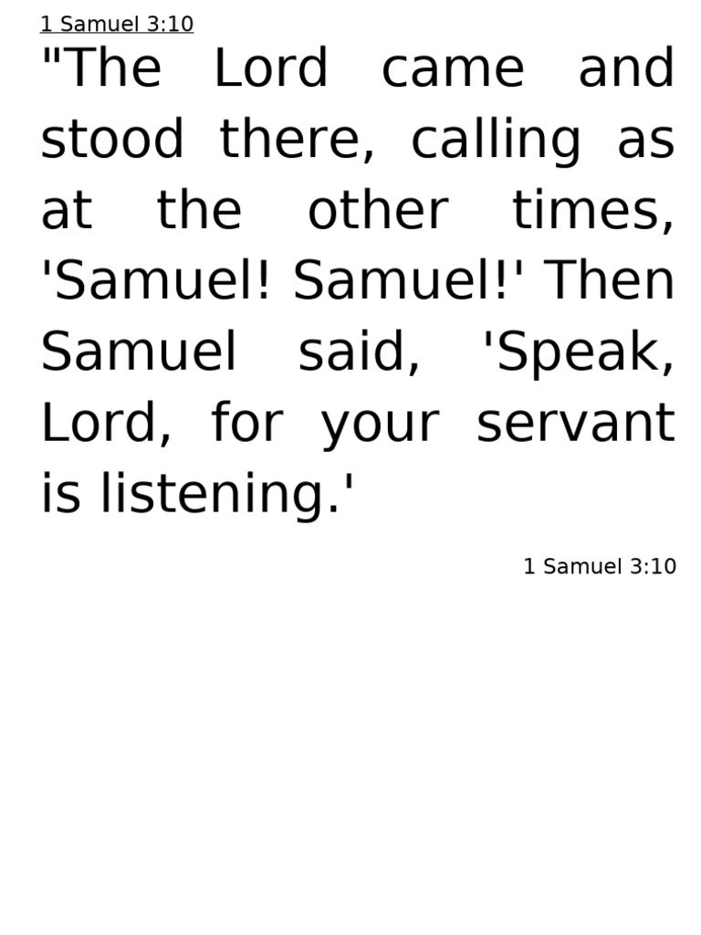 1 Samuel 3 | PDF