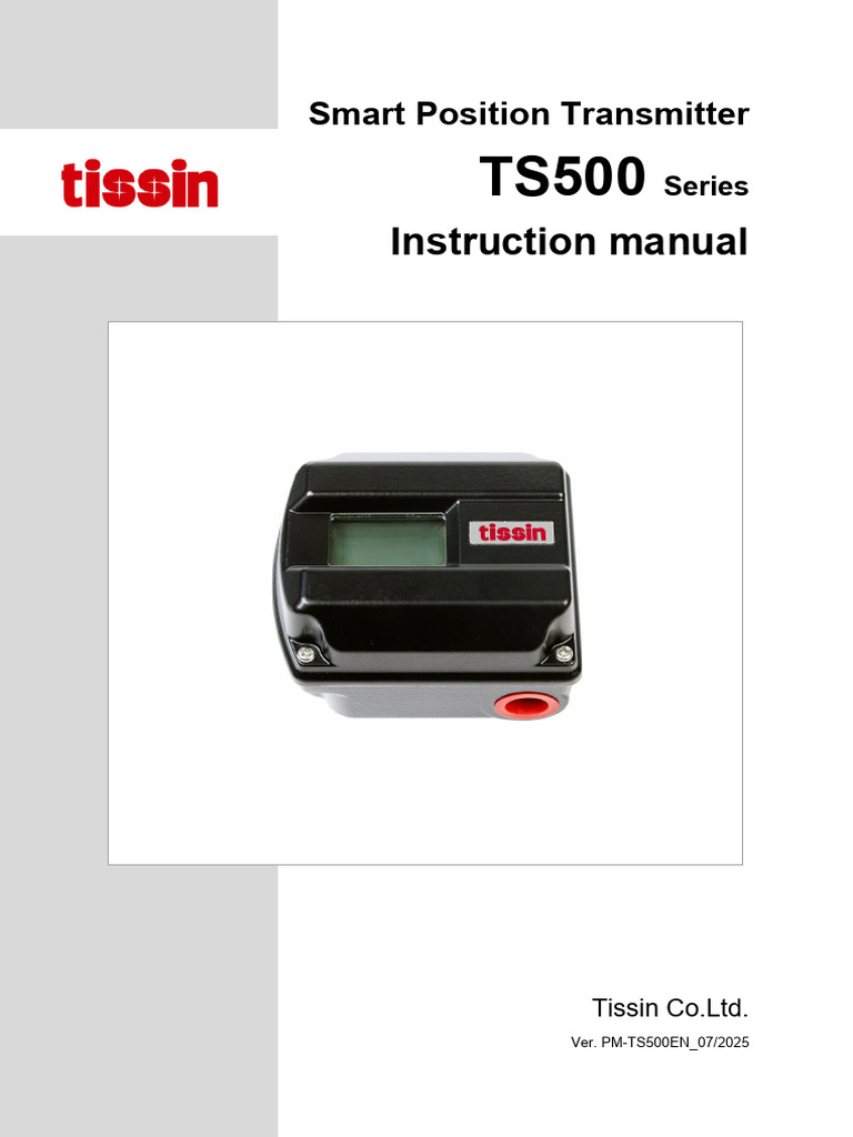 Tissin TS500-Manual E | PDF | Valve | Actuator