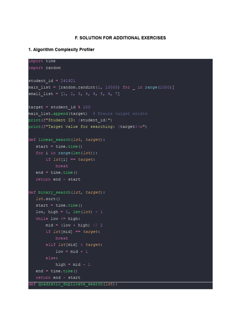 Additional Exercises | PDF | Applied Mathematics | Algorithms And Data Structures