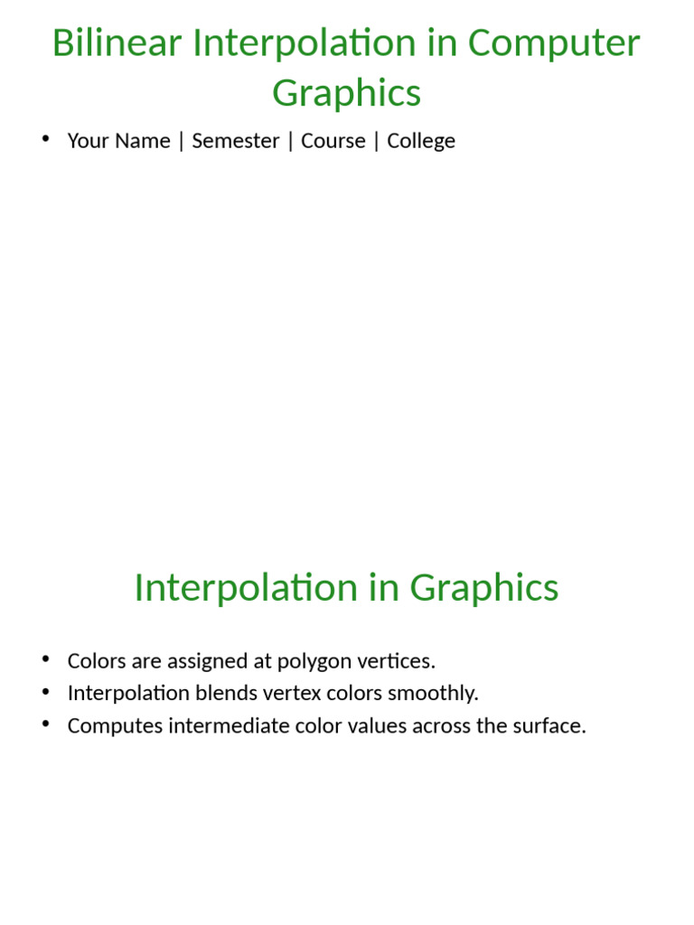 Bilinear Interpolation in Graphics | PDF