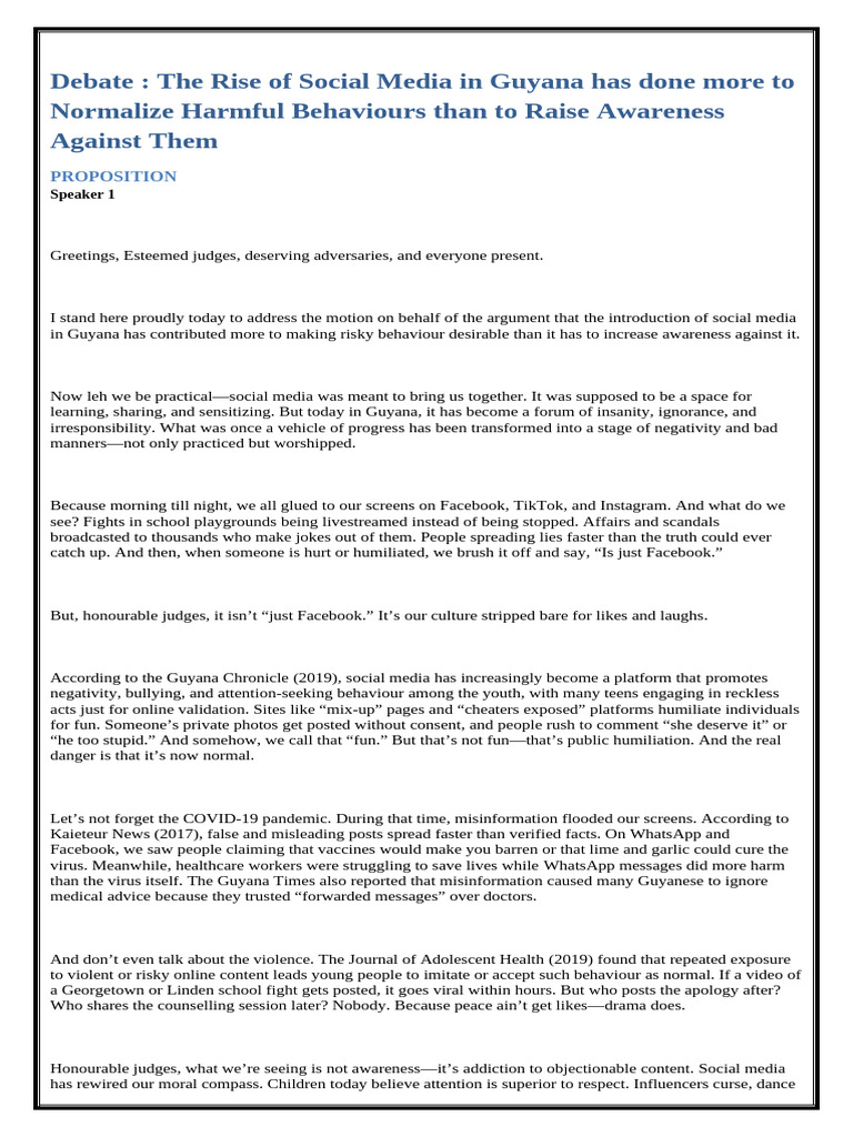 Social and Environmental Issues - Assessment Debate | PDF ...