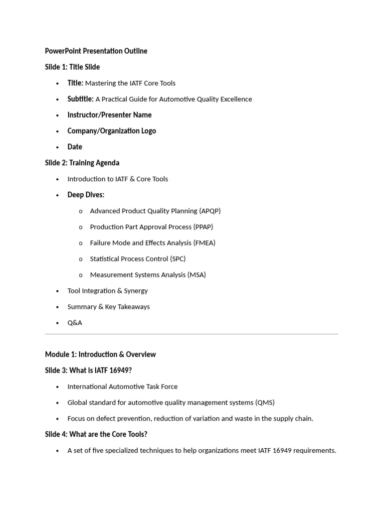 Mastering IATF Core Tools for Quality | PDF | Accuracy And Precision ...