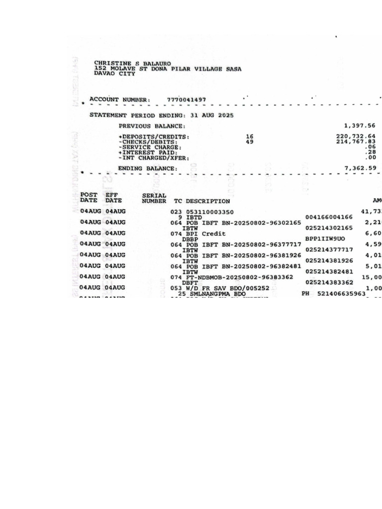 Bdo Bs Remittance | PDF