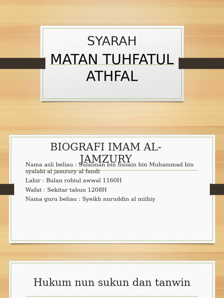Syarah Matan Tuhfatul Athfal | PDF