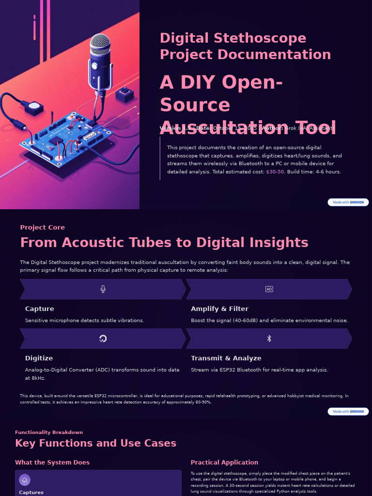 Digital Stethoscope Project Overview | PDF | Operational Amplifier ...