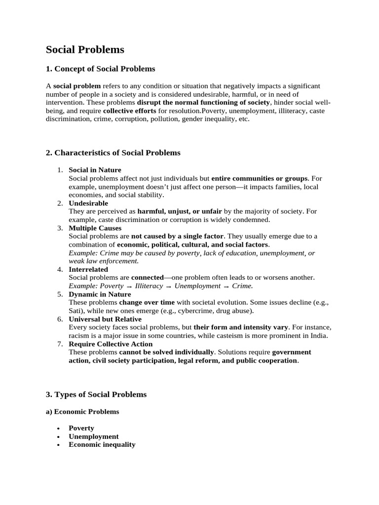 Understanding Social Problems and Solutions | PDF | Poverty | Poverty ...