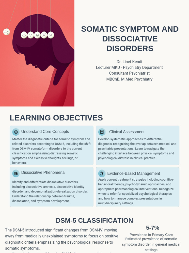 Somatic Symptom and Dissociative Disorders PDF | PDF | Mental Disorder ...