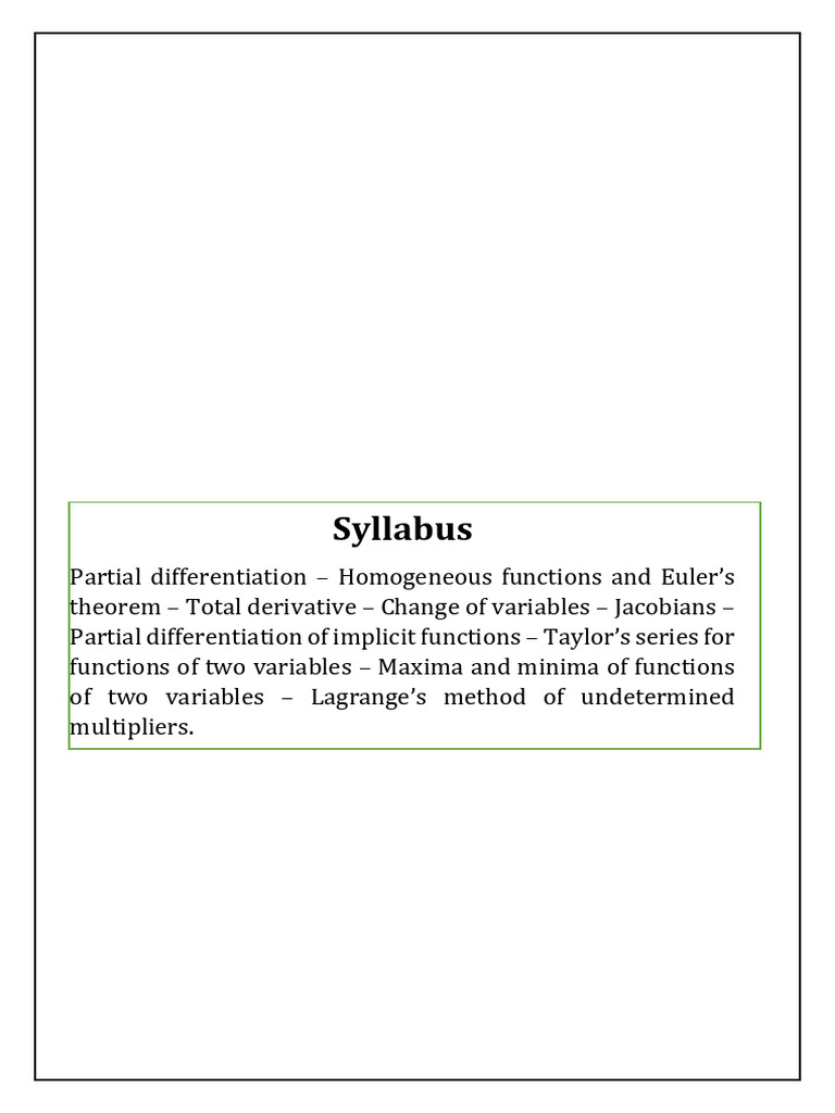 Functions of Several Variables | PDF | Derivative | Variable (Mathematics)