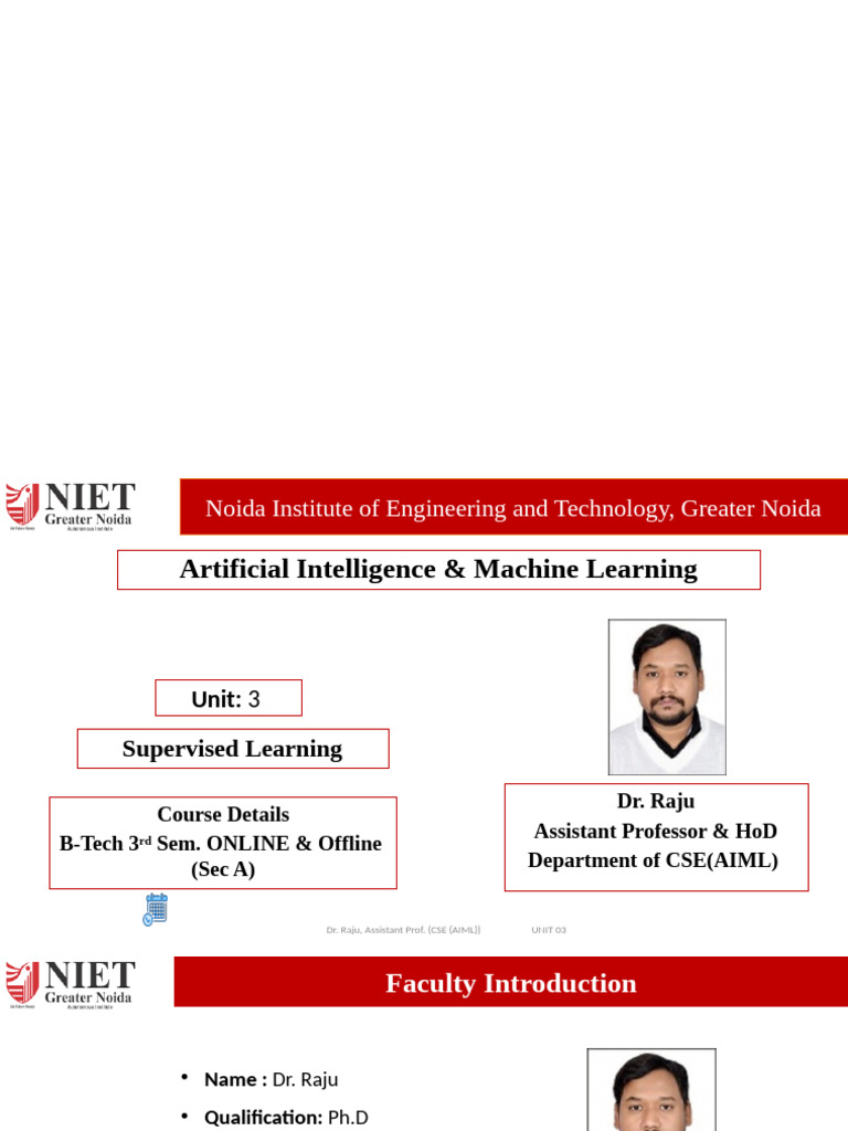 UNIT-3 Supervised Learning | PDF | Linear Regression | Mean Squared Error