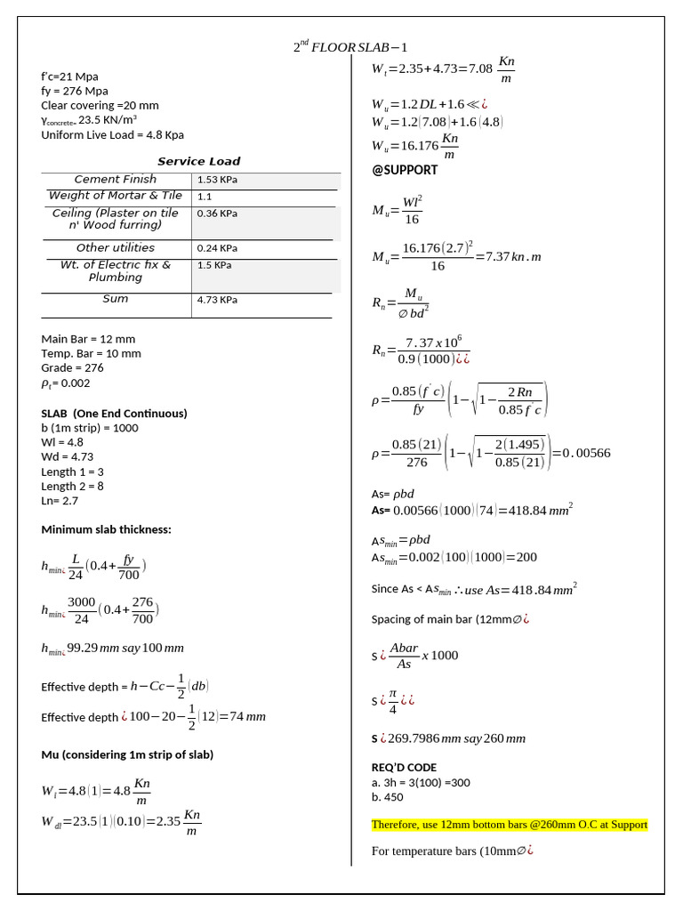 2nd Floor Slab 2 | PDF | Building | Building Engineering