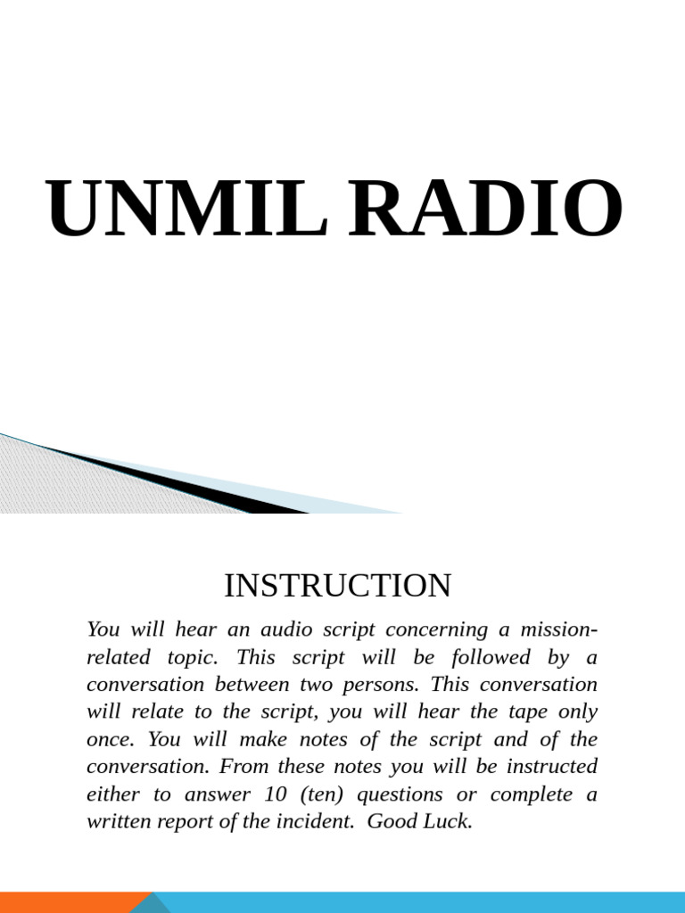 Listening Powerpoint UNMIL RADIO | PDF | Liberia