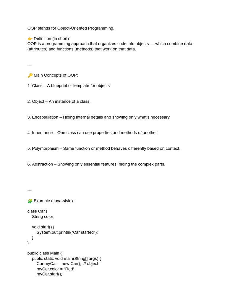 Object Oriented Programming Language Code-1 | PDF