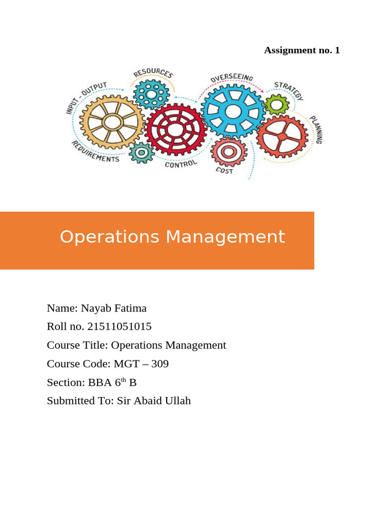 Operations Management. R No.15 | PDF | Competitive Advantage | Business ...