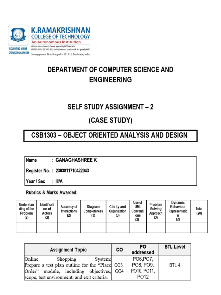 ssa2 casestudy ooad | PDF | Databases | Use Case