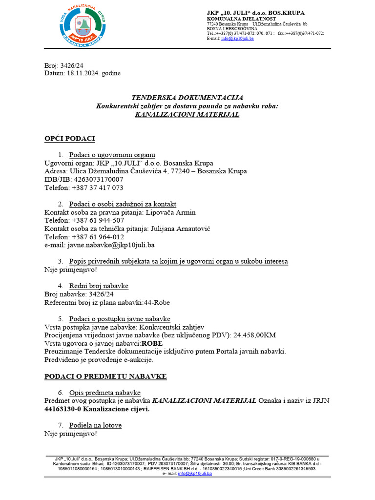 TD Kanalizacioni Materijal | PDF