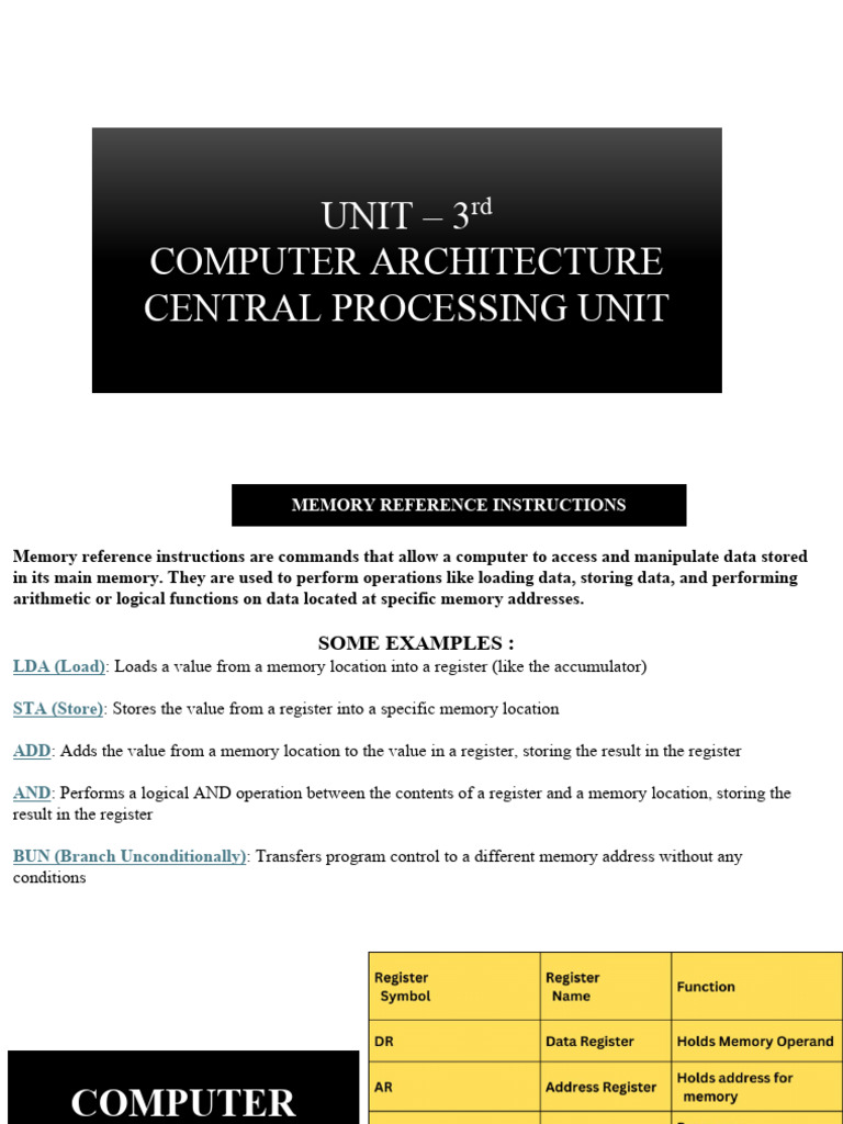 unit 3rd part 1 CA | PDF | Central Processing Unit | Computer Data Storage