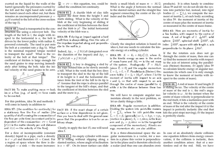 Physics Problems on Mechanics by Prof. Jaan Kalda (9) | PDF | Momentum ...