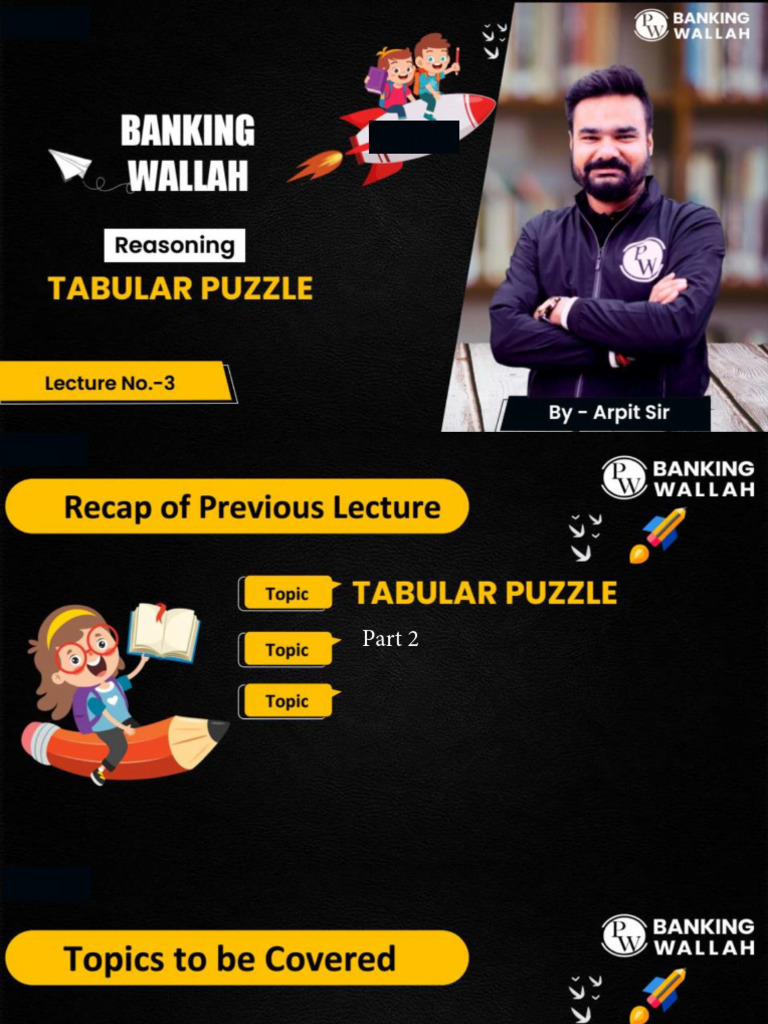 Tabular Puzzles 03 Class Notes | PDF
