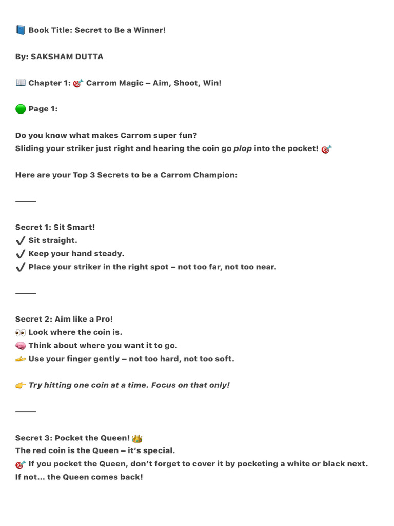 ? Book Title - Secret To Be A Winner! | PDF