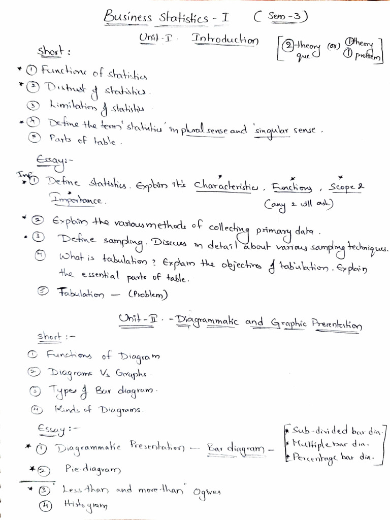 Business Statistics 1 (Formulas) | PDF | Descriptive Statistics