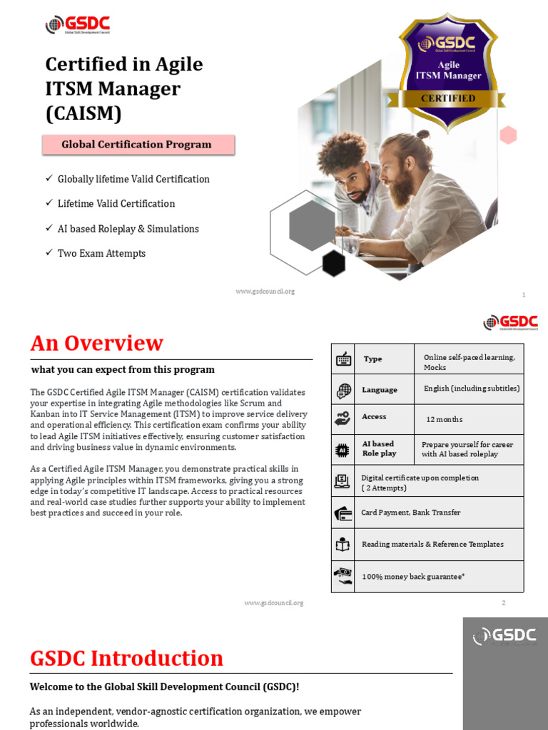Certified Agile Itsm Manager Brochure | PDF | Agile Software ...