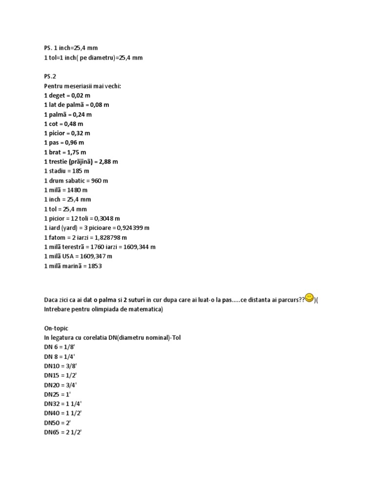 Diametrul Nominal | PDF