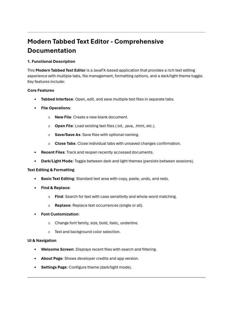 Modern Tabbed Text Editor Guide | PDF | Computer File | Window (Computing)