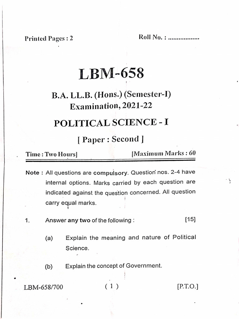 Semester 1 Pyq 2021-22 | PDF