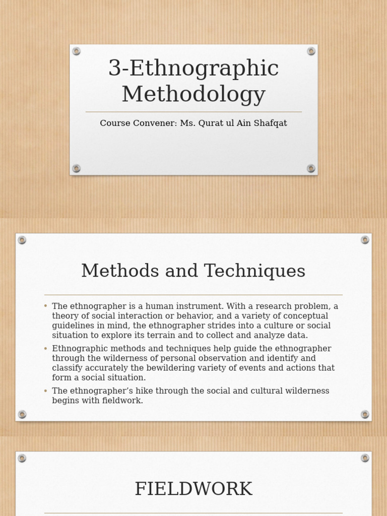 3 Ethnographic Methodology | PDF | Ethnography | Field Research