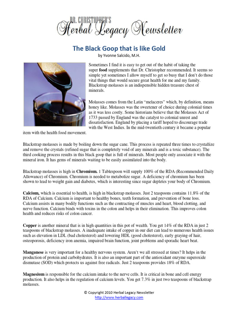 Black_Goop | PDF | Molasses | Iron