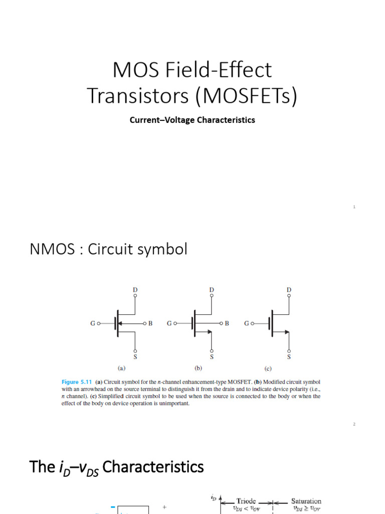 MOS Transistors 2 IV Characteristics | PDF | Field Effect Transistor ...