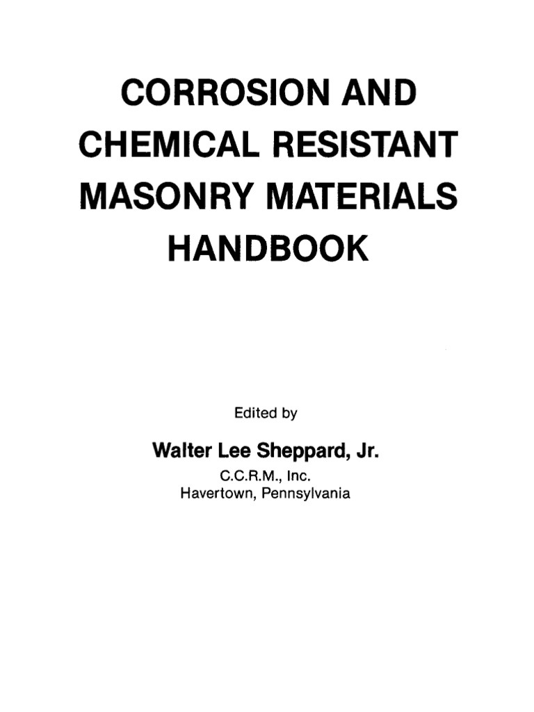 Corrosion and Chemical Resistant Masonry Handbook | PDF | Epoxy | Concrete