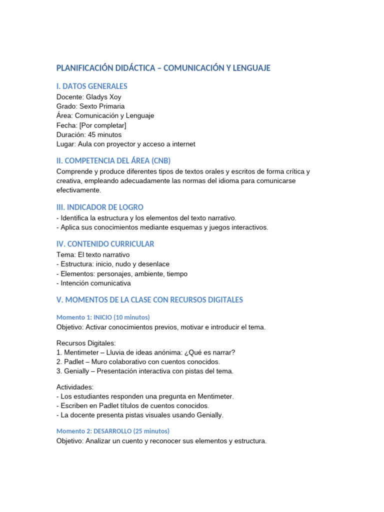Planificacion Comunicacion Lenguaje | PDF | Comunicación | Aprendizaje