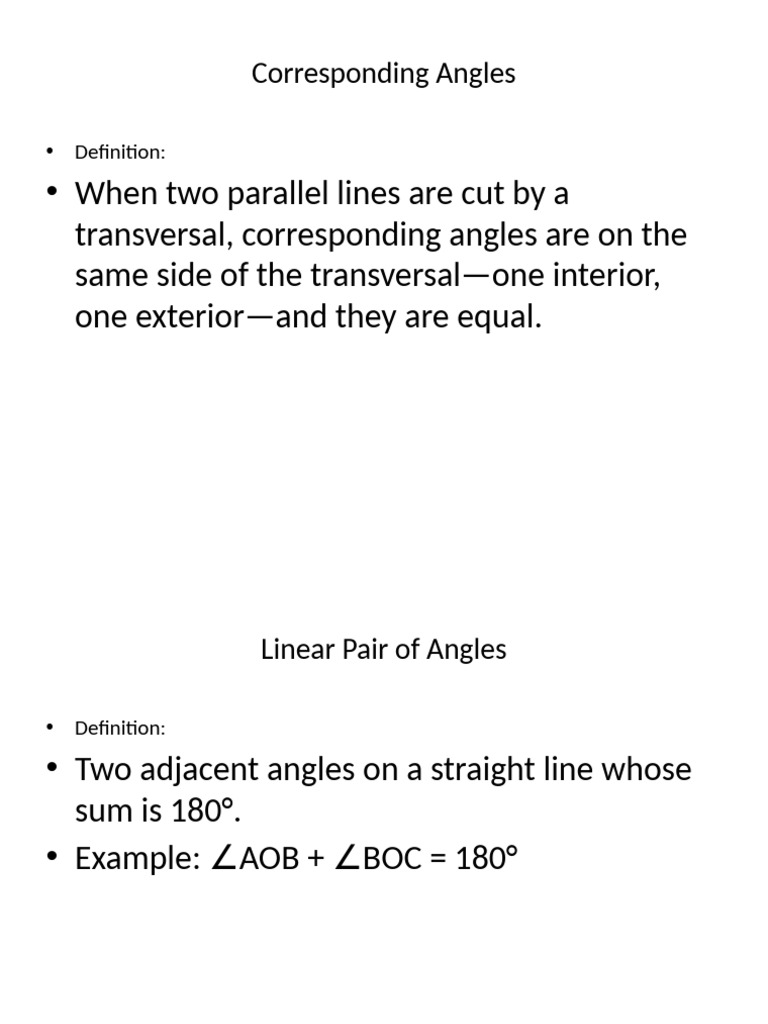 Pairs of Angles Presentation | PDF