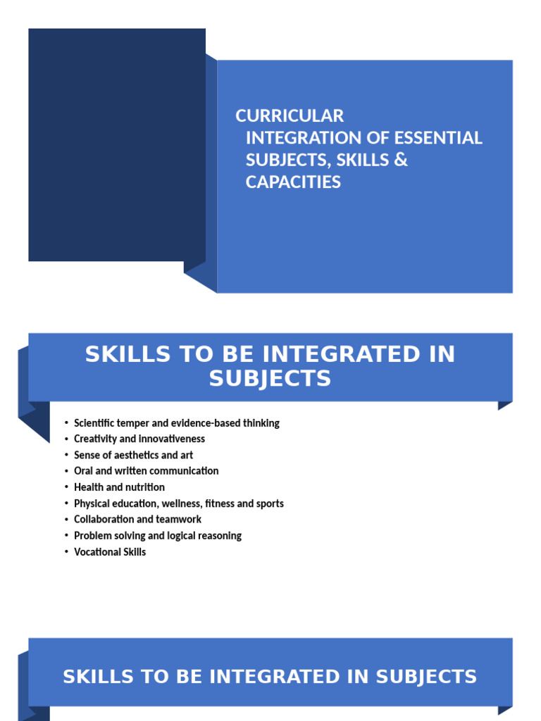 Integrating Essential Skills in Education | PDF | Thought | Vocational ...