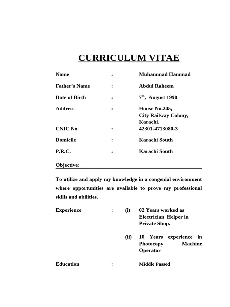 CV - HAMMAD | PDF